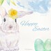 Watercolor Spring Bunny Clipart, Easter Rabbit Clip Art, Easter Eggs ...