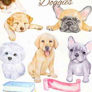Watercolor Dog Clipart, Digital Doggies Download, Cute Puppies, Dog ...
