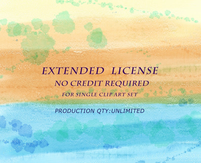 EXTENDED LICENSE No Credit Required/ for Single Clip Art Set ...