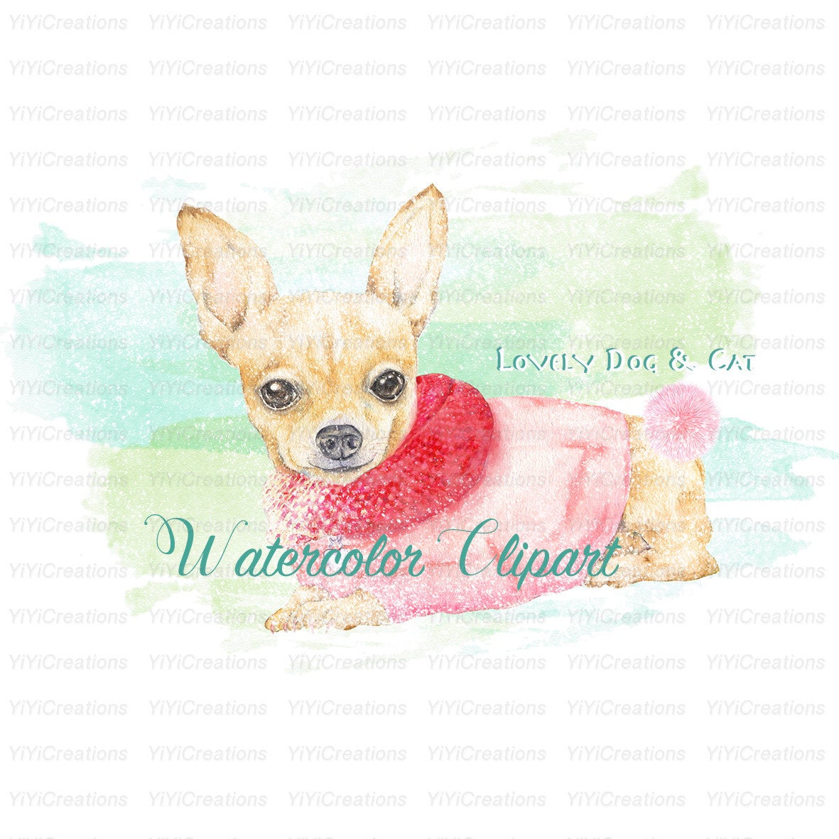 Watercolor Cat and Dog Clipart Download Animal Clip Art Hand - Etsy