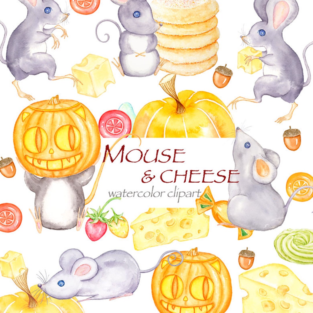 Watercolor Cute Mouse Clipart, Rats Commercial Use, Grey Mice and ...