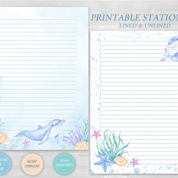 Dolphin Lined Letter - Etsy