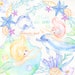Dreamy Ocean Clipart. Pastel Mermaid, Watercolor Sea Creatures Download ...