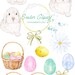 Watercolor Easter Rabbit Clipart, Hand Drawn Bunny Illustration, Pastel ...