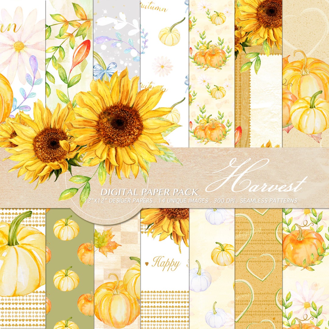 Autumn Paper Pack, Thanksgiving Digital Paper, Fall Background ...