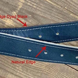 Indigo Portage Leather Belt, Blue Leather Belt, Heavy Duty Leather Belt ...