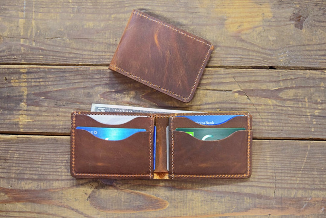 Copper Rough & Tough Leather Front Pocket Wallet, Minimalist Wallet ...