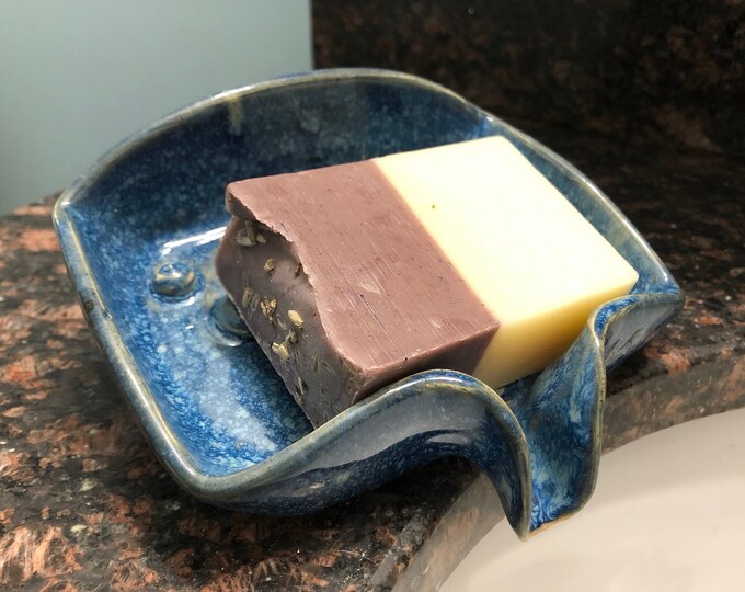 Self Draining Soap Dish Deep Ocean Blue - Etsy