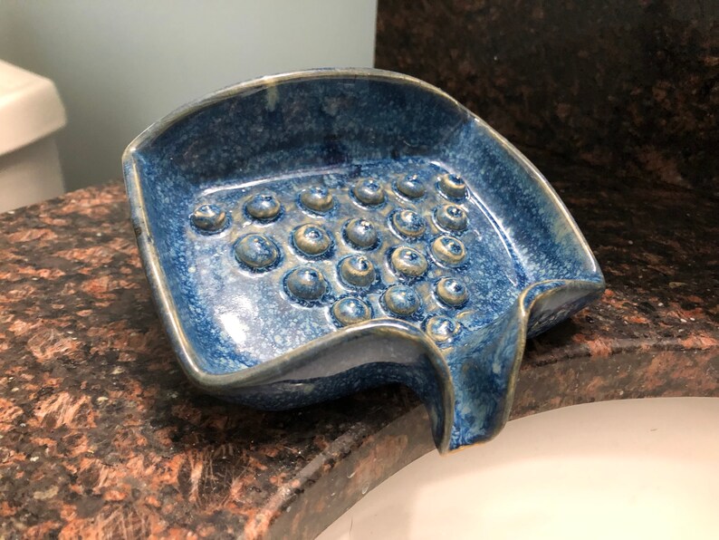 Self Draining Soap Dish Deep Ocean Blue | Etsy