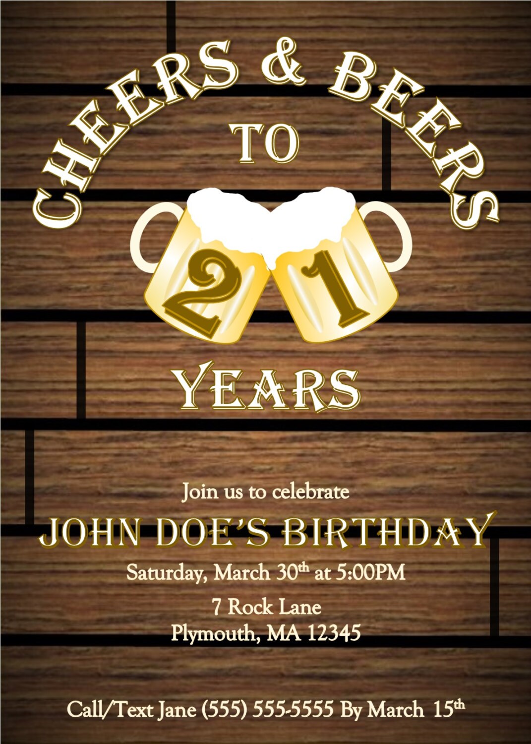 Cheers & Beers Invitation, Printable - Etsy