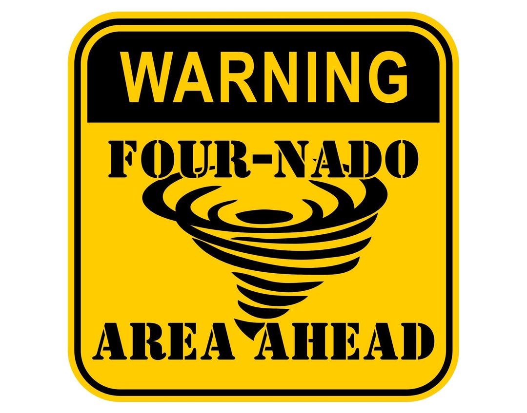 Four-nado Themed Birthday Printable Party Pack, Four-nado Themed Party ...