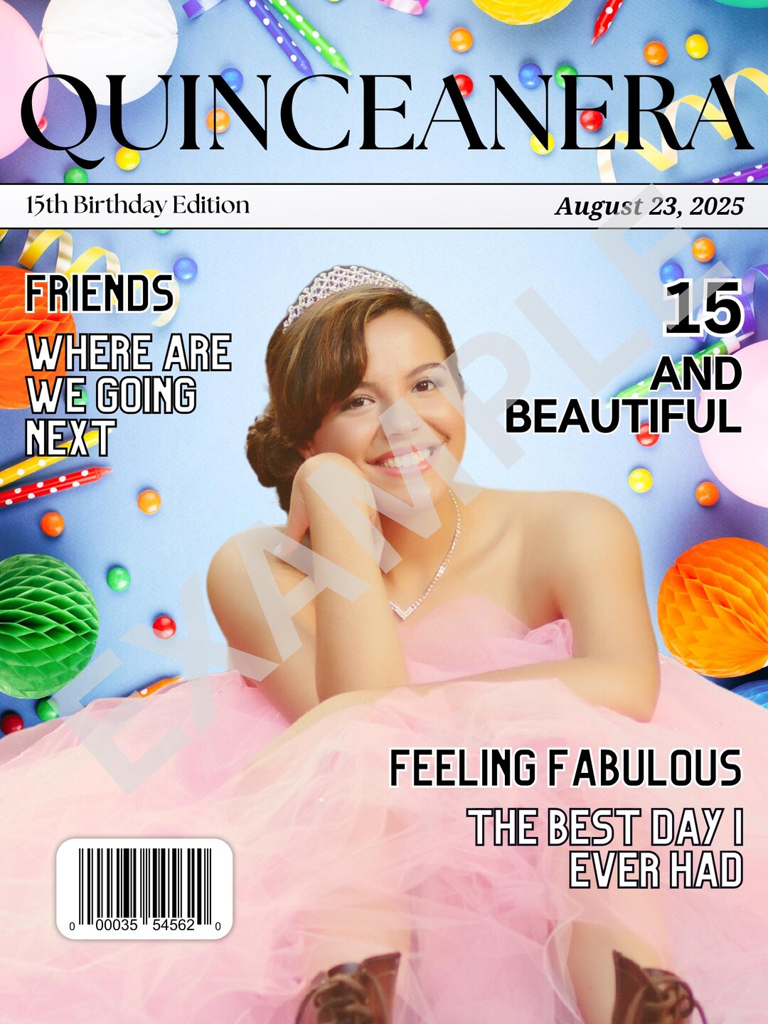 Quinceañera, Birthday, Sweet 16 Magazine Cover: Birthday Keepsake ...