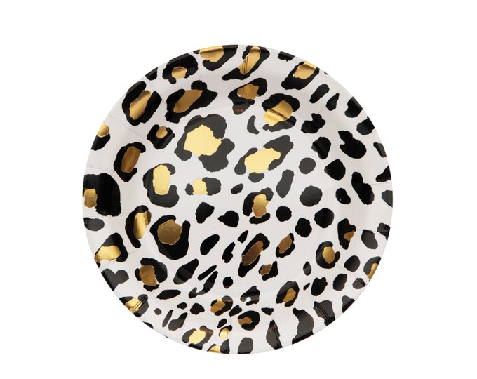 Leopard Print Dessert Plates, Elegant Cheetah Party Plates, Animal ...