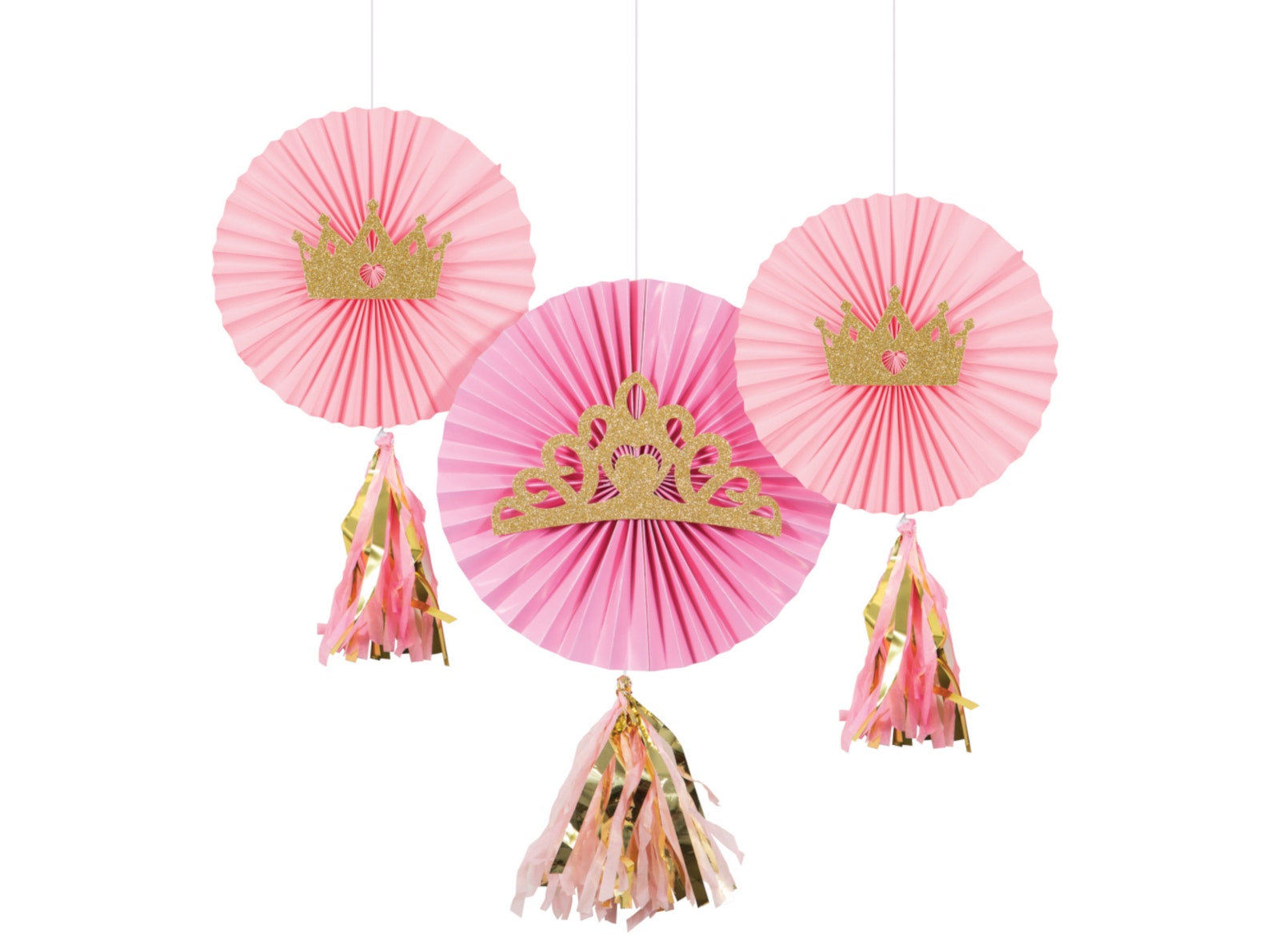 Princess Party Fans Princess Hanging Decorations Pink and - Etsy