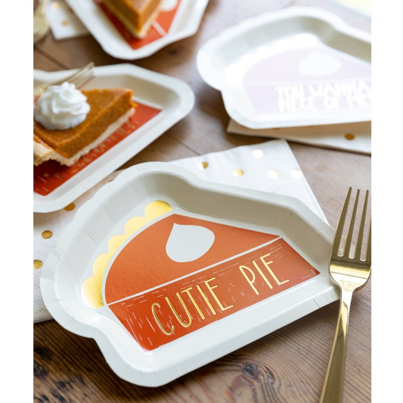 Pumpkin Pie Shaped Plates 8ct Thanksgiving Dessert Plates - Etsy
