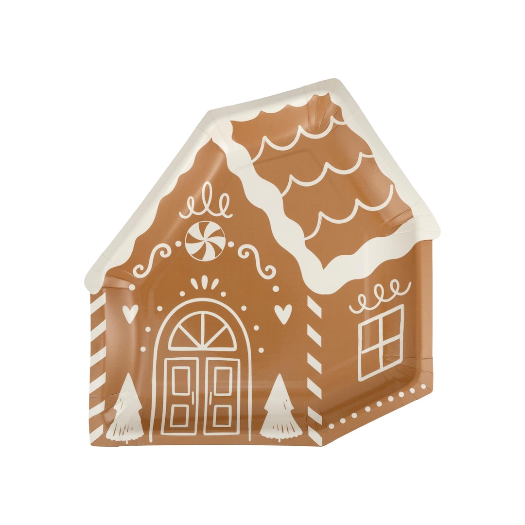Gingerbread House Shaped Plates 8ct, Christmas Gingerbread Plates ...