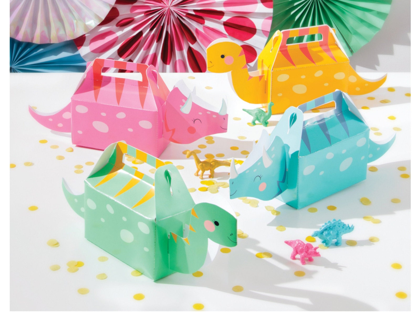 Girl Dinosaur Favor Boxes, Pink Dinosaur Party Favors, Dinosaur Party ...
