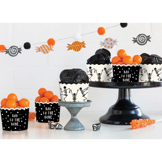 Dancing Skeleton Food Cups, Halloween Baking Cups 50ct, Skeleton ...