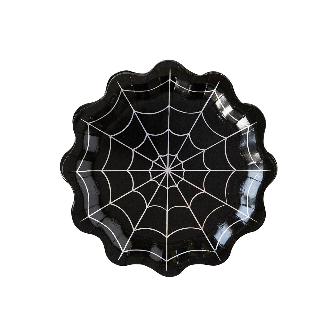 Spiderweb Shaped Plates 8ct, Spider Plates, Cobweb Plates, Halloween ...