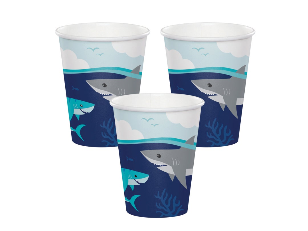 Shark Party Cups, Shark Cups, Shark Attack Birthday, Shark Party ...