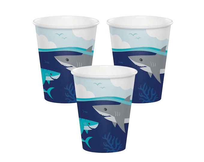 Shark Party Cups, Shark Cups, Shark Attack Birthday, Shark Party ...