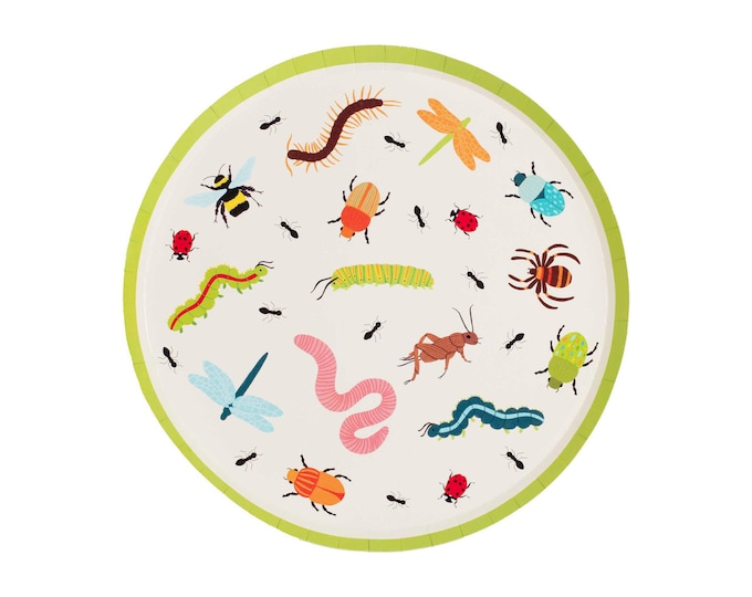 Bug Party Plates 8ct, Insect Paper Plates, Bug Birthday Party, Bug Hunt ...