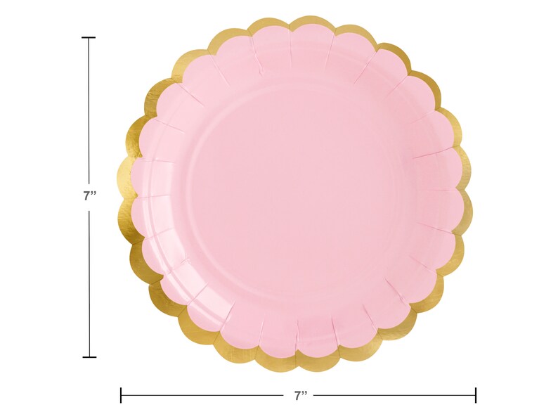 Pink Party Plates Pink Paper Plate Pink Tableware Pink | Etsy
