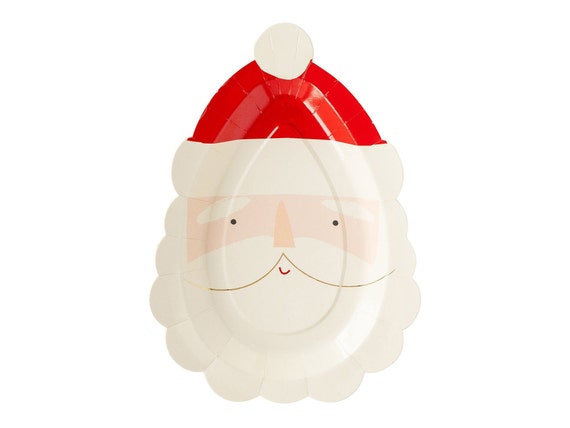 Santa Shaped Plates 8ct, Santa Claus Plates, Christmas Paper Plates ...