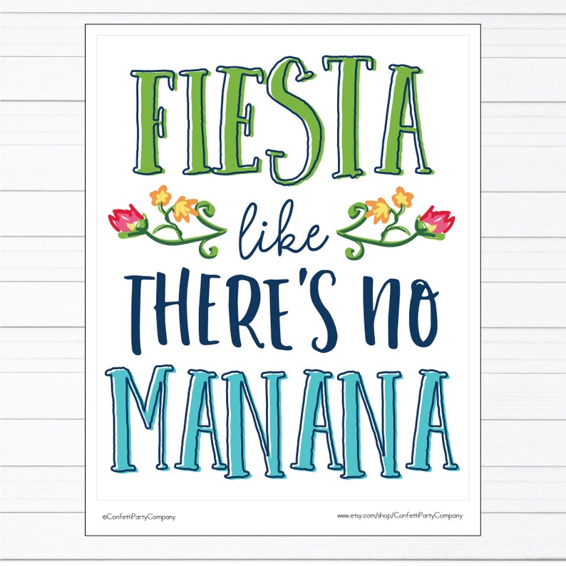 Fiesta Party Sign Fiesta Sign Printable Fiesta Decoration | Etsy