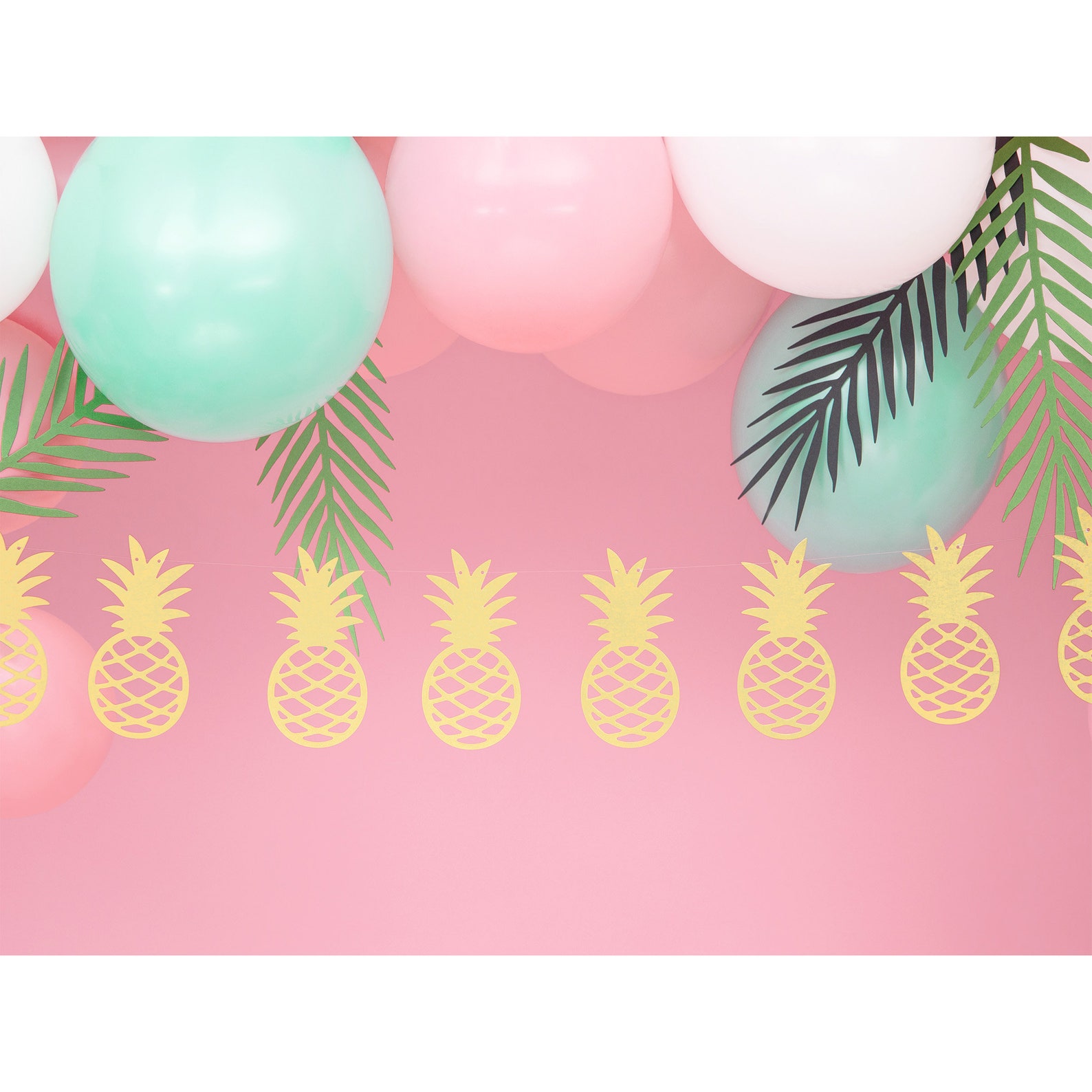Gold Pineapple Garland Pineapple Banner Tropical Party - Etsy