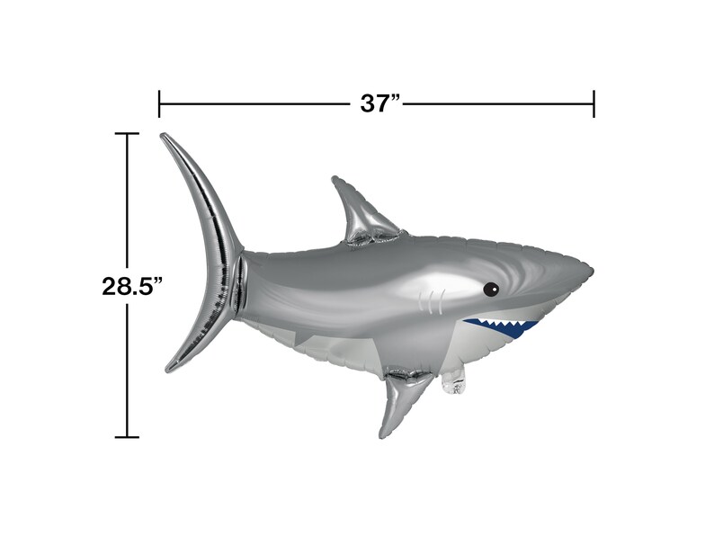 Giant Shark Balloon Metallic Silver Shark Balloon Shark - Etsy