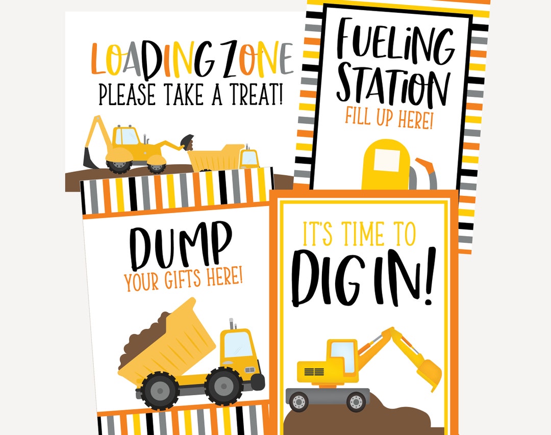 Construction Party Signs, Construction Decorations, Printable Signs ...