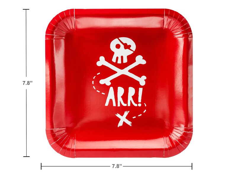 Pirate Party Plates 6 Red Pirate Plates Pirate Party Decor - Etsy