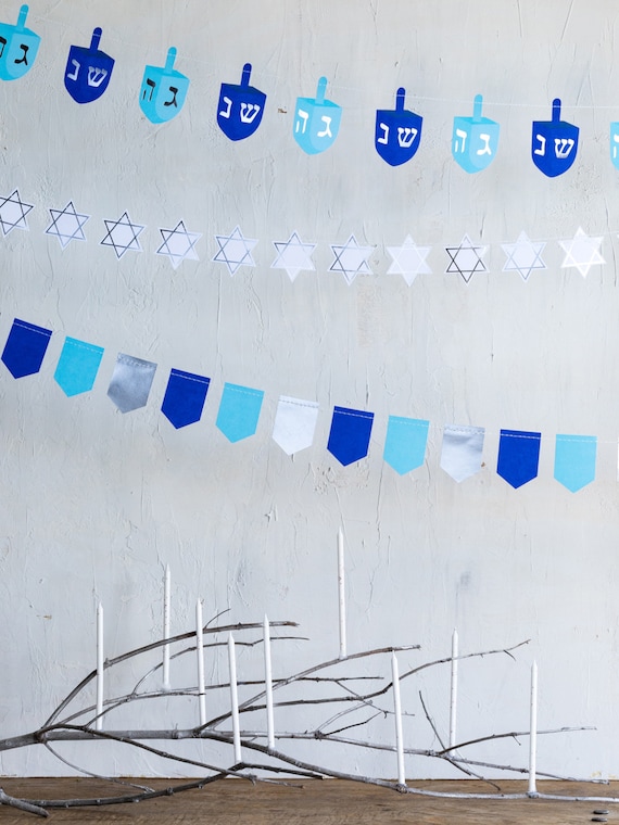 Hanukkah Garland, Dreidel Banner, Hanukkah Banner, Hanukkah Holiday ...