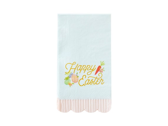 Happy Easter Dinner Napkins 24ct, Scalloped Easter Napkins, Pastel ...
