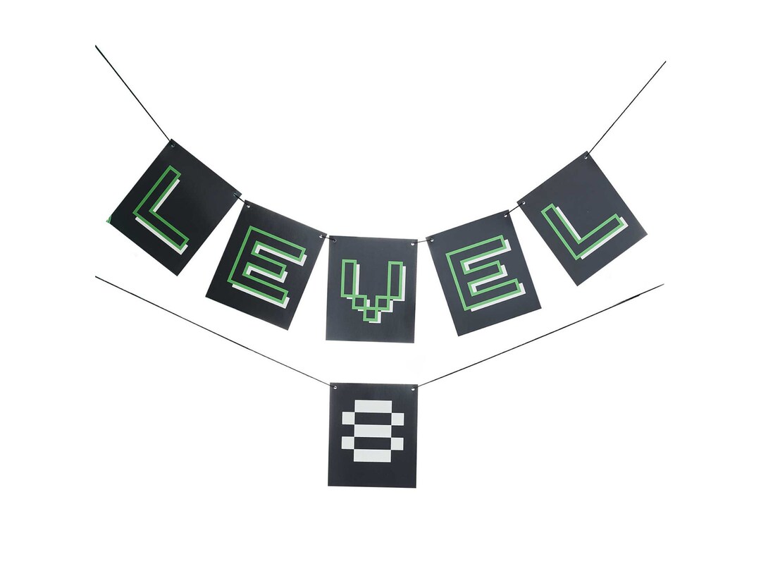 Level up Birthday Banner, Video Game Party Banner, Gamer Birthday Decor ...