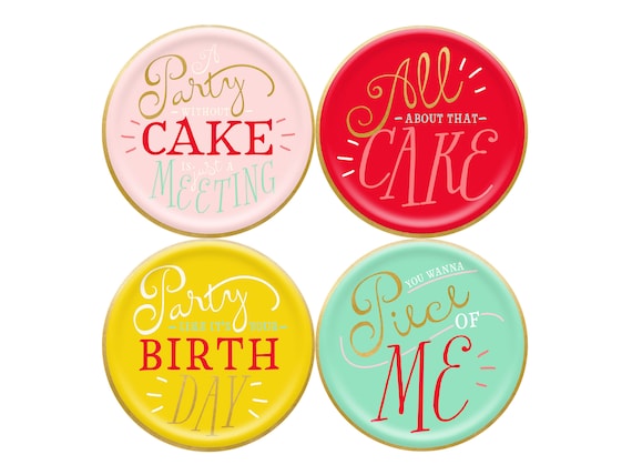 Rainbow Birthday Party Plates 8ct, Dessert Paper Plates, Assorted Cake ...