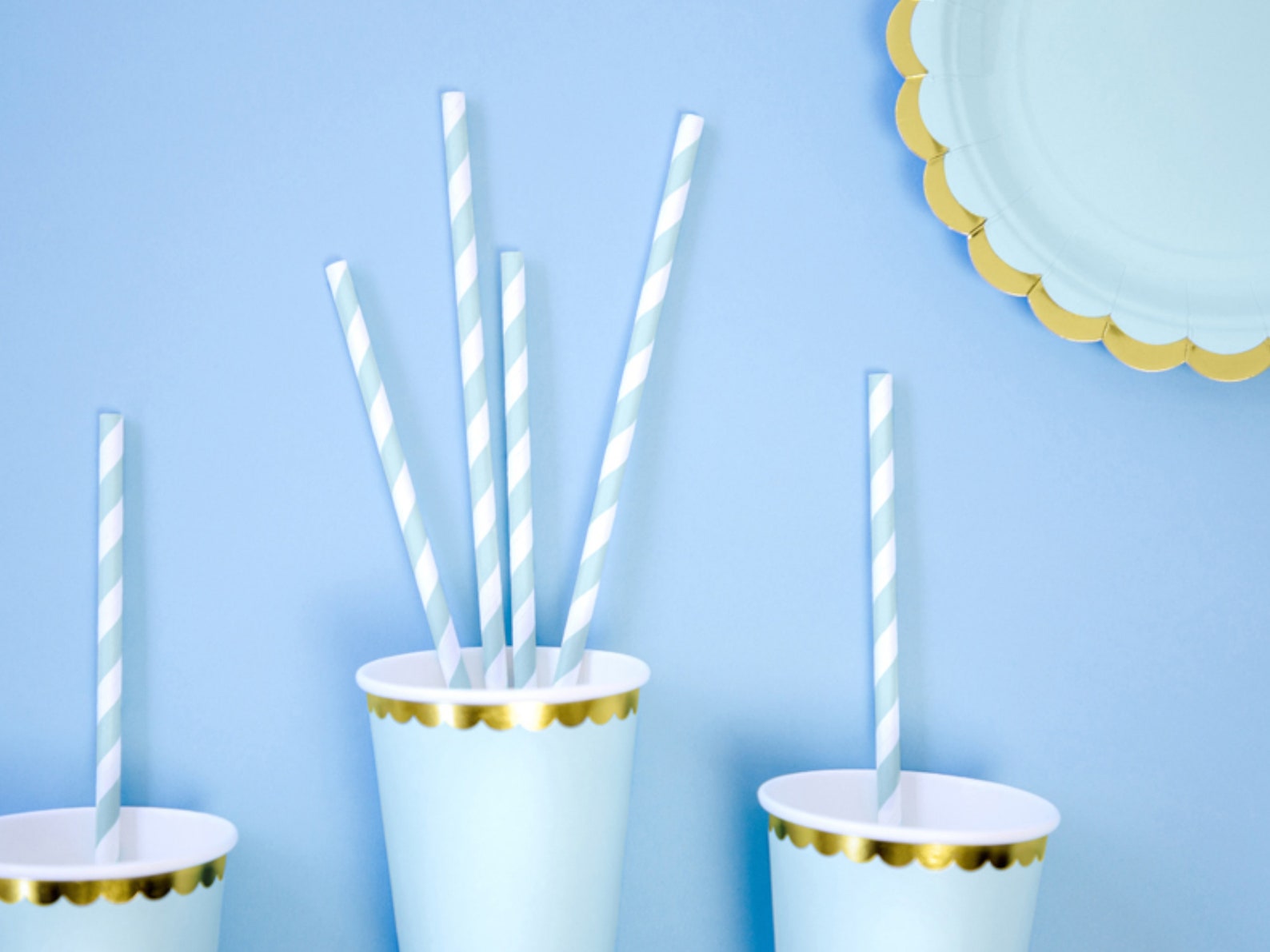 Light Blue and White Striped Straws 10ct Pastel Blue Straws - Etsy