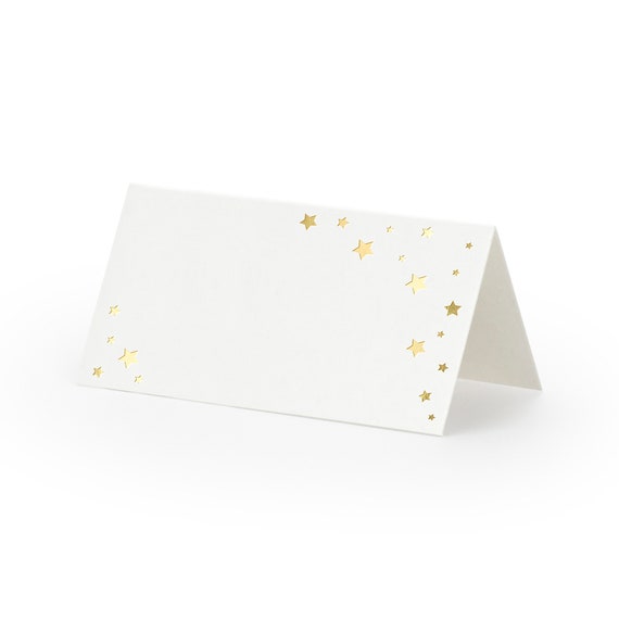 Gold Star Place Cards 10ct, Blank Food Tent Cards, Buffet Card, Little ...