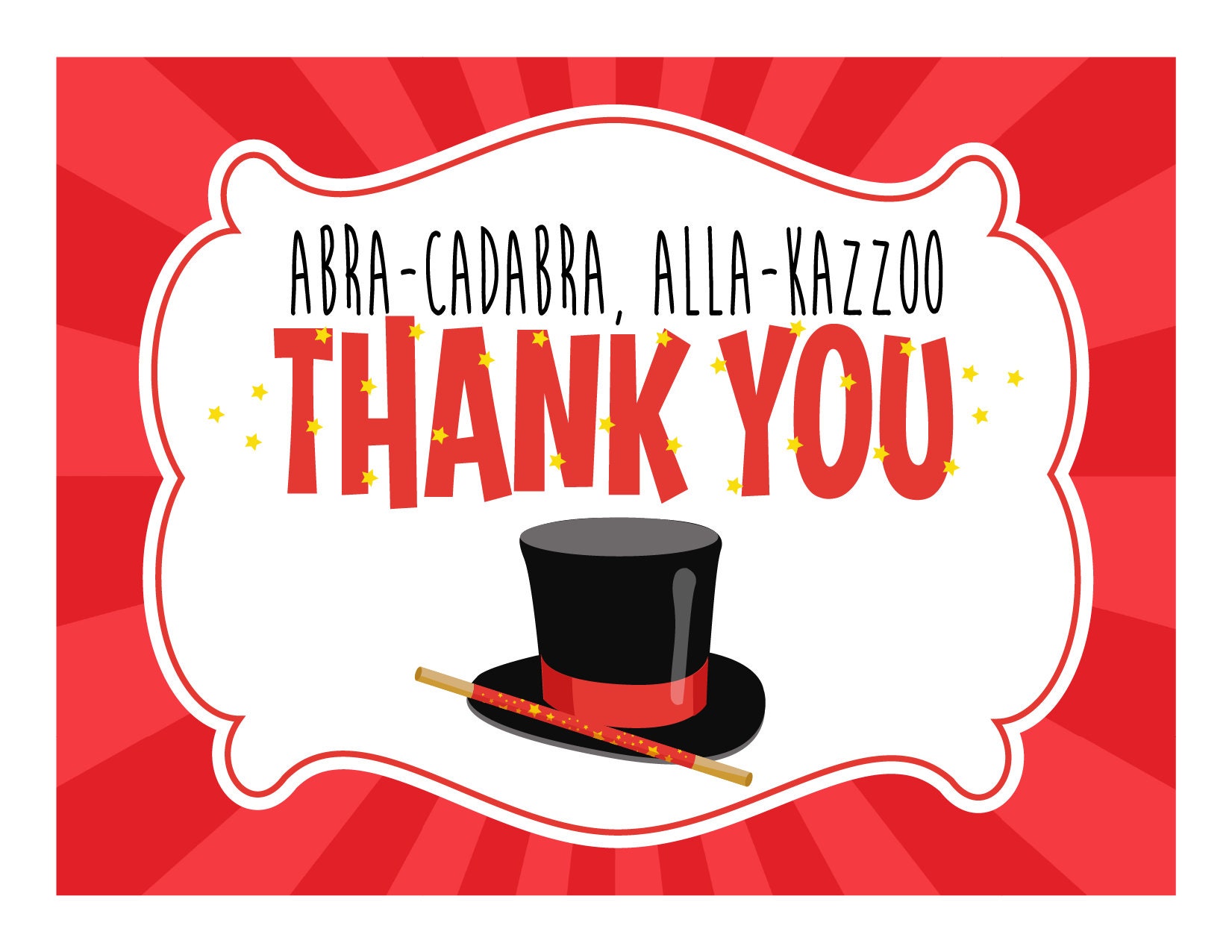 Magic Thank You Card Magic Birthday Thank You Card Magic - Etsy