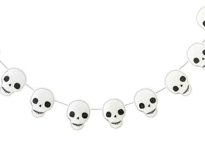 Felt Skull Banner, Skeleton Banner, Skeleton Party Banner, Skeleton ...