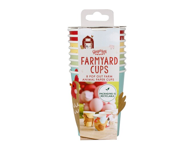 Farm Animal Cups 8ct, Barnyard Birthday Cups, Farm Theme Party Cups, on ...