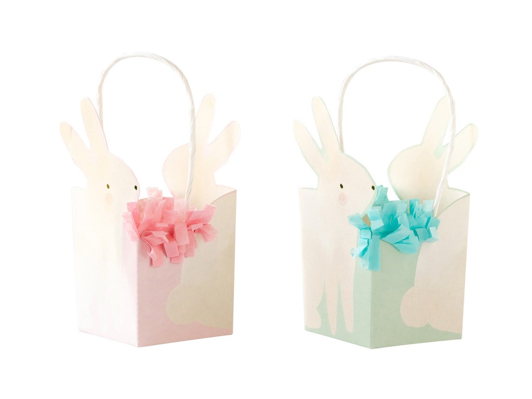 Easter Bunny Treat Baskets 8ct, Bunny Shaped Treat Boxes, Bunny Favor ...