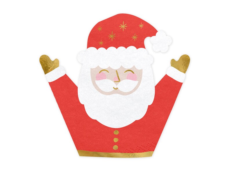 Santa Claus Napkins 20ct, Santa Shaped Napkins, Christmas Paper Napkins ...