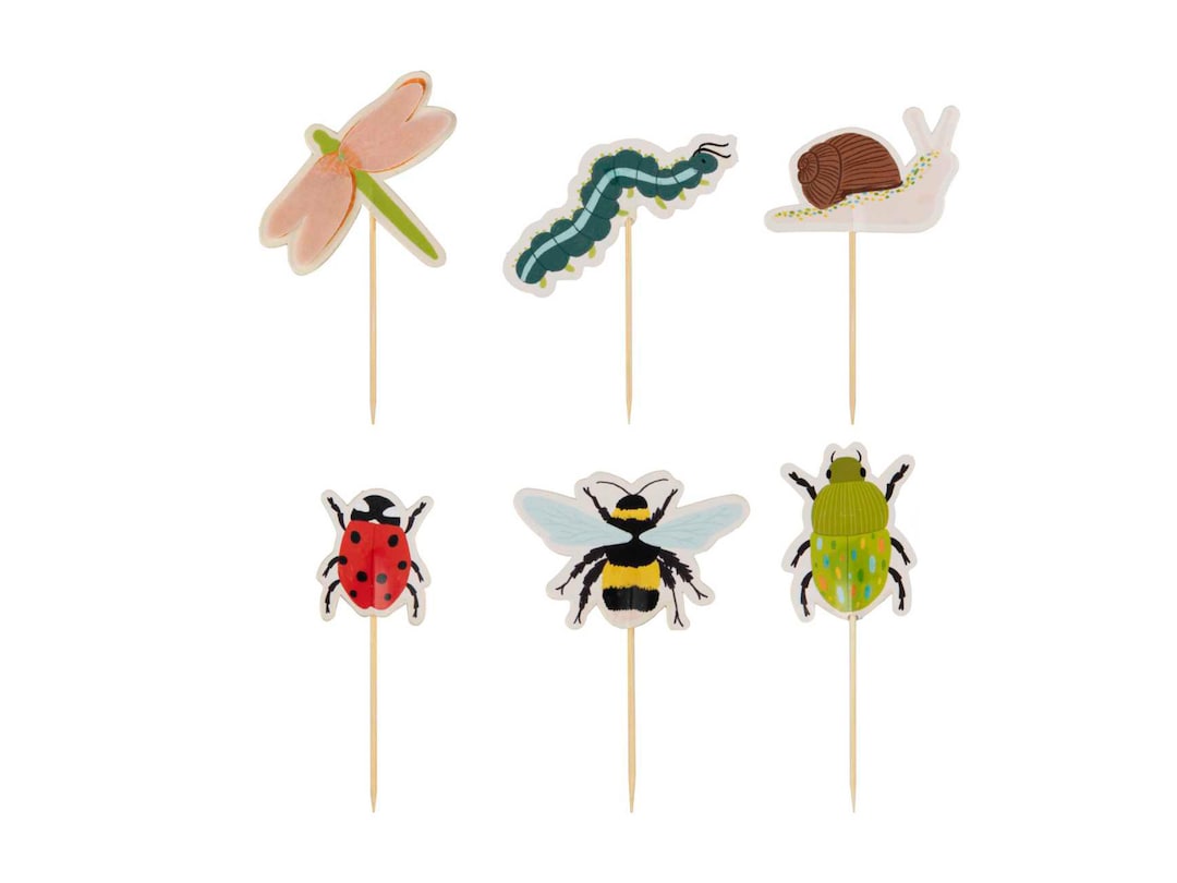 Bug Cupcake Toppers 12ct, Insect Cake Topper, Bug Birthday Party, Bug ...