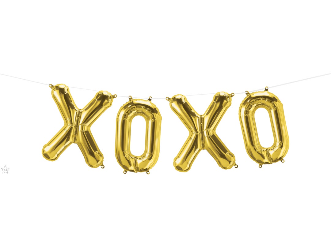 XOXO Balloon Banner Valentine's Day Balloons Gold Bridal - Etsy