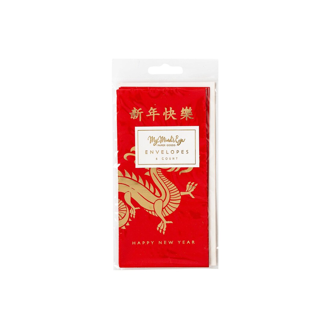 Lunar New Year Envelopes 6ct, Chinese New Year Envelopes, Lucky Red ...