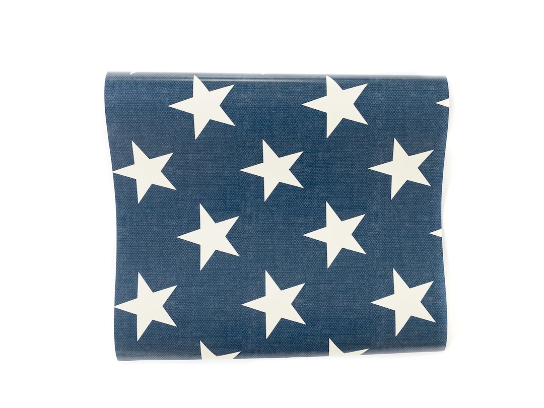 Blue Star Paper Table Runner, 4th of July Table Cover, Patriotic Party ...