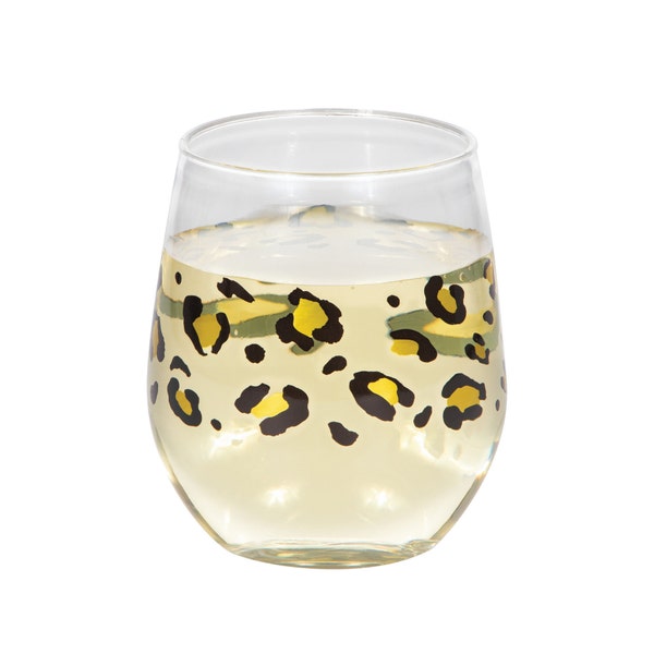 Cheetah Print Wine Glass - Etsy