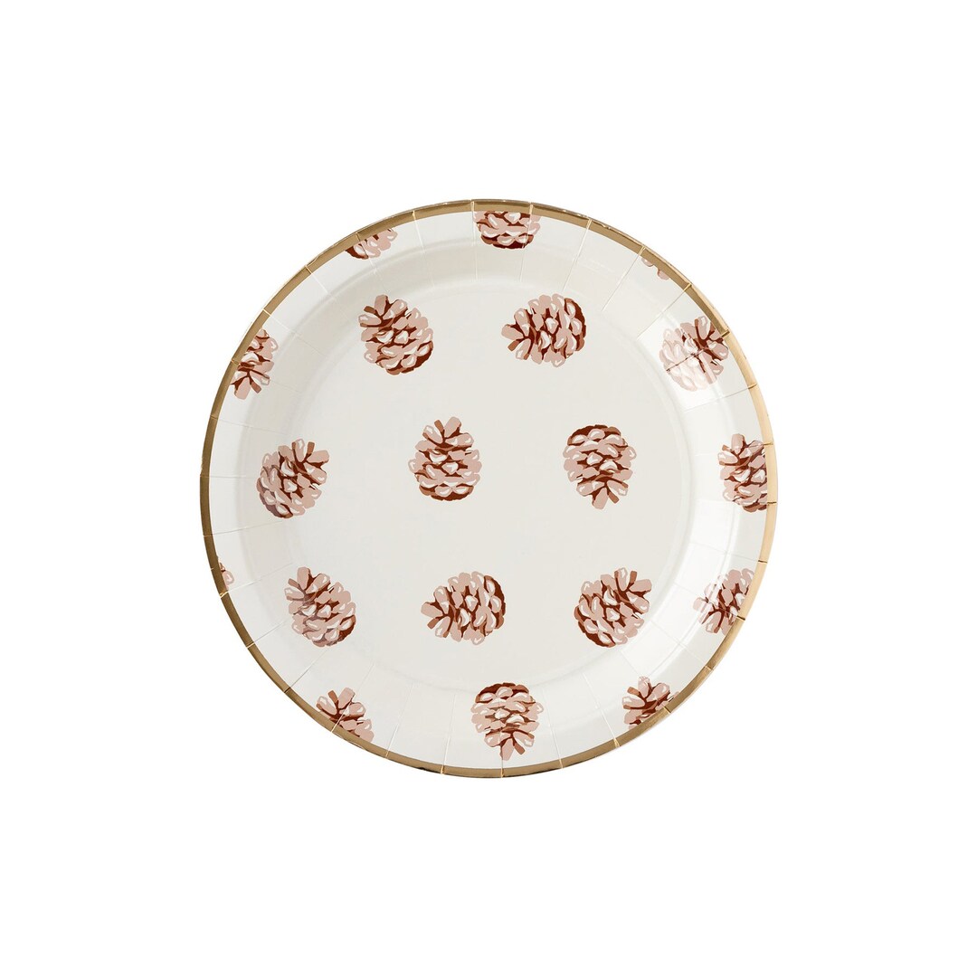 Harvest Pine Cone Plates 8ct, Modern Farmhouse Thanksgiving Dinner ...
